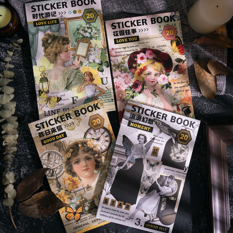 20 Sheets Washi Instagram Literary Retro Figures in European Style ...