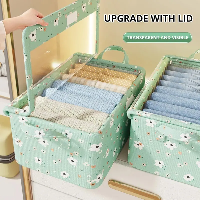 1pc New Broken Flower Oxford Fabric Folding Clothing Storage Box Foldable Toys Organizer With ...