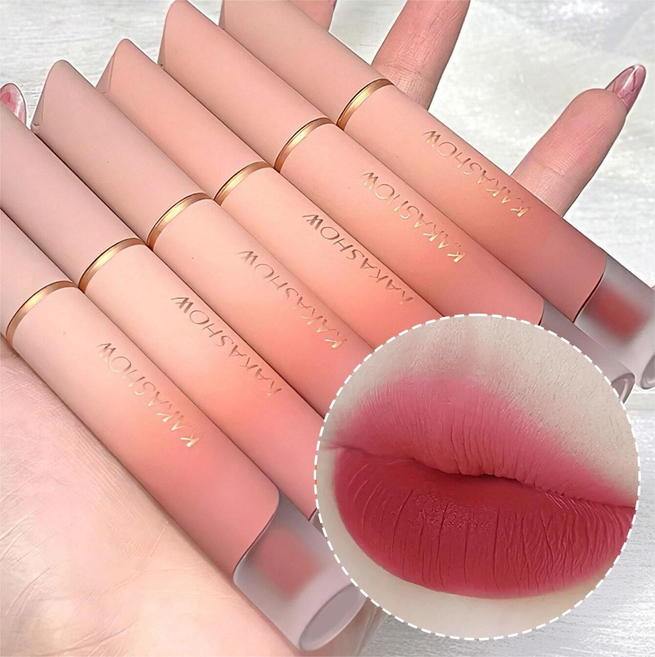 Velvet Matte Lip Gloss Glaze Cream Lip Glaze Girl Lipstick Double-sided ...