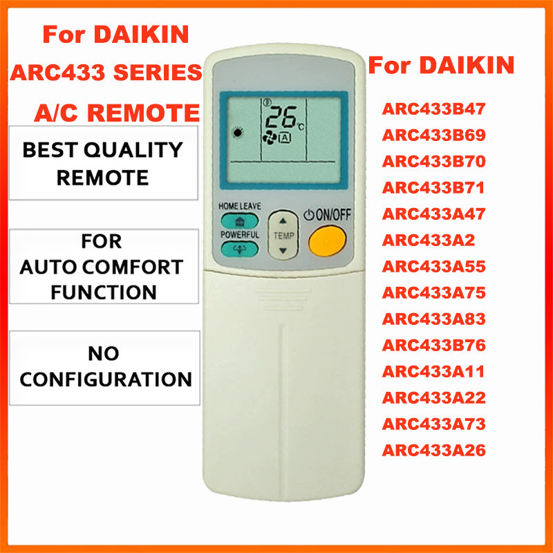 New Daikin Air Conditioner Remote Control for models ARC433, ARC433A1 ...