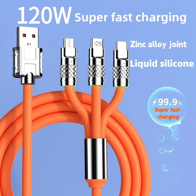 3in1 USB Fast Charger Cable For iPhone Huawei Wire Cord | Shopee ...