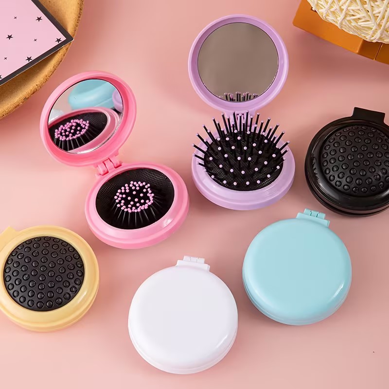 Folding mirror comb compact portable mini air cushion comb, female air ...