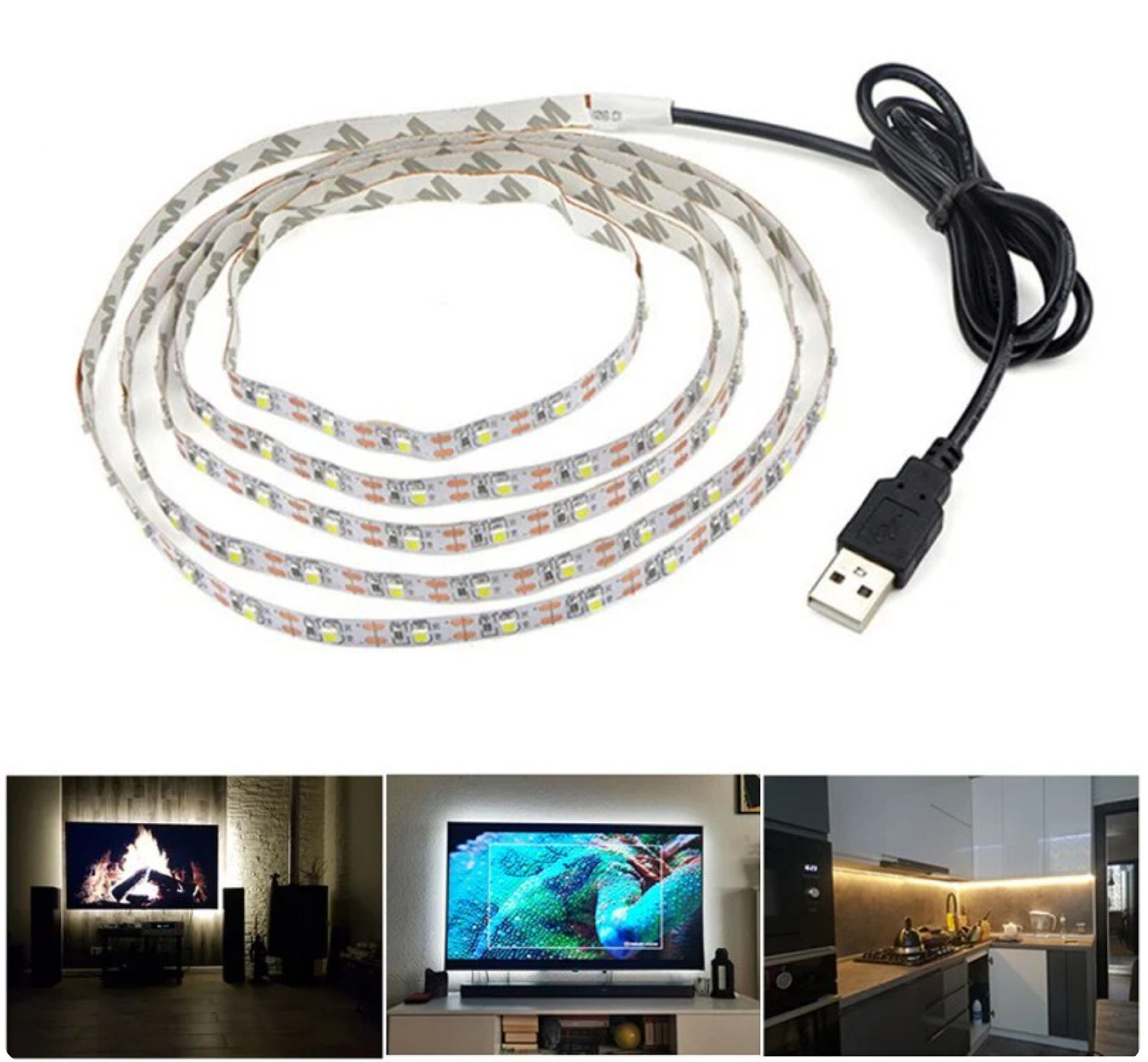 DC 5V USB 2835 LED Strips – White Warm White for TV Background Lighting ...