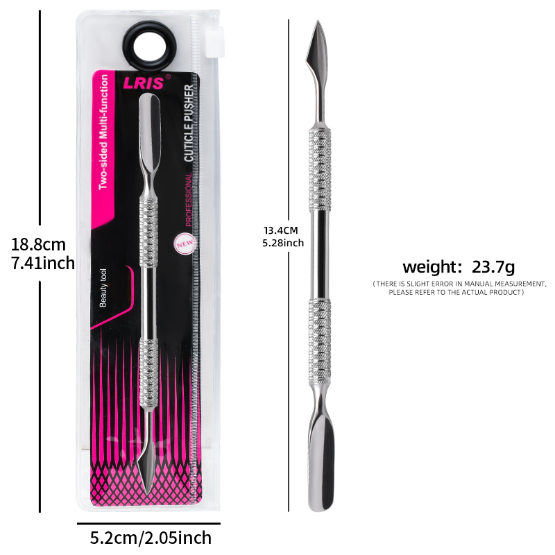 Russian Style Stainless Steel Manicure Steel Push Double Horseshoe Push ...