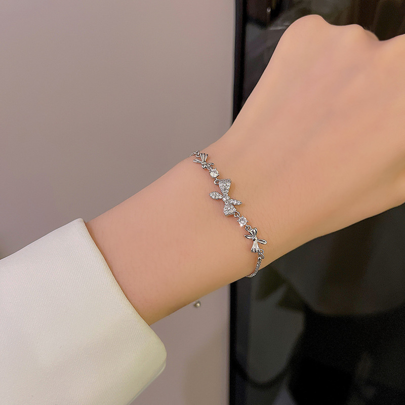Fashion Simple Bow Pull Bracelet Female High-End Feel ins Niche Design ...