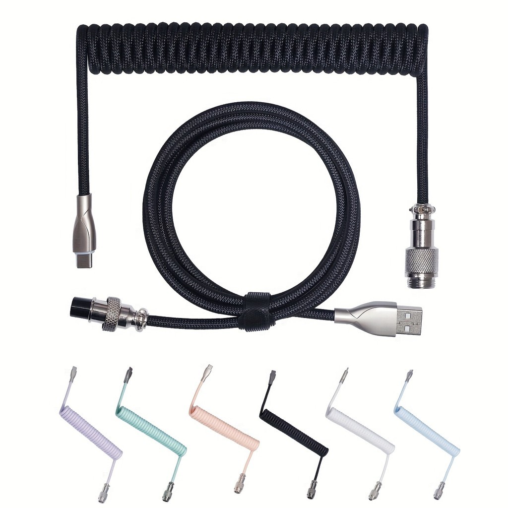 Mechanical Keyboard Coiled Cable Wire Type C USB Port Pilot Coiling ...