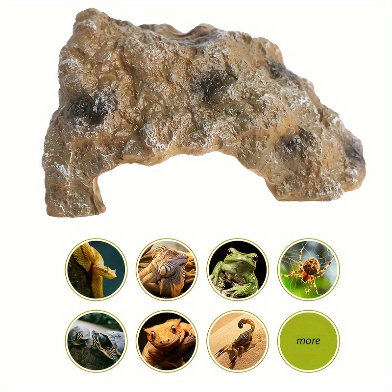 1pc Reptile Simulation Rock Hideaway House Landscaping, Climbing Pet ...