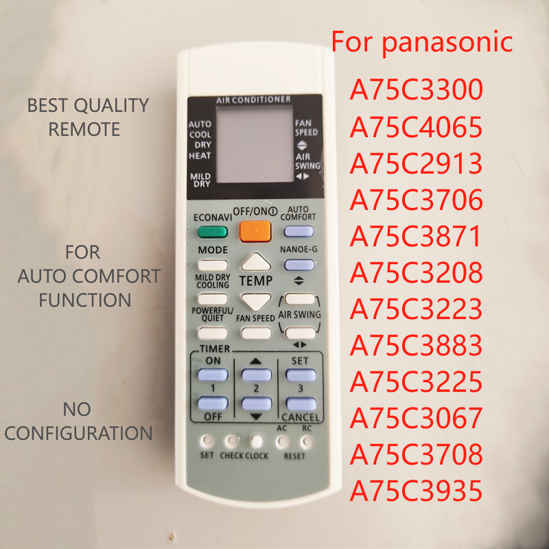 For Panasonic Aircon Remote Control (Auto Comfort Function) Air ...