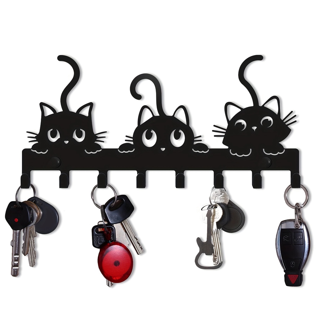 Cute cat key holder, wall-mounted keychain, Halloween festive ...