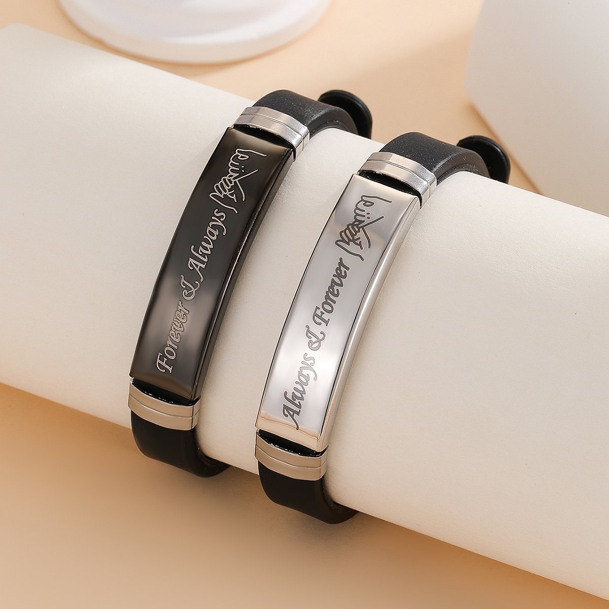 Forever & Always Hook Couple Bracelet 2 Fashion Silicone Bracelets ...