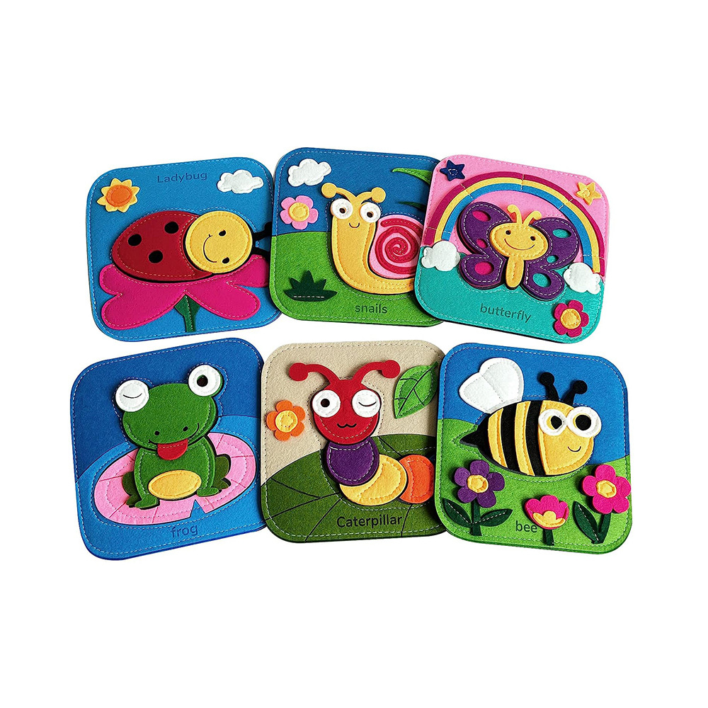 Toddler Puzzles, 6-in-1 Soft Felt Insect Puzzles for Toddlers 1 2 3 ...
