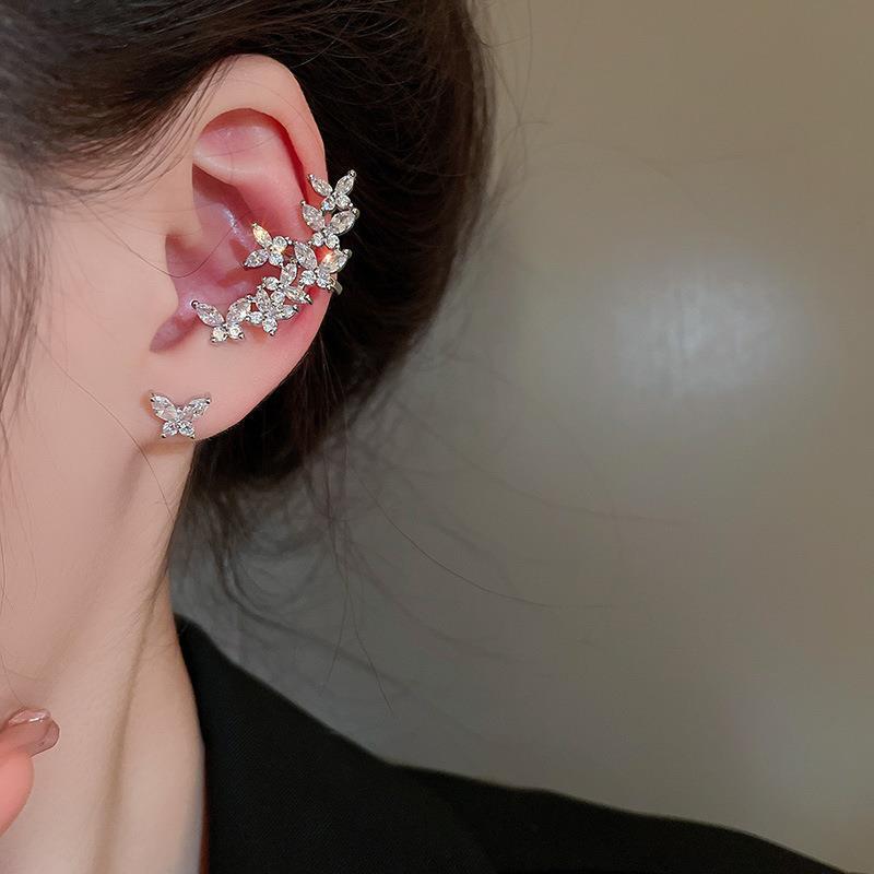 Asymmetric Butterfly Earrings Korean Niche Design Ear Clip ins Style ...