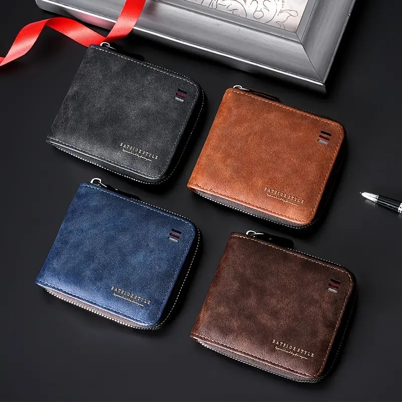 1pc men's business wallet, classic short wallet, letter relief wallet ...
