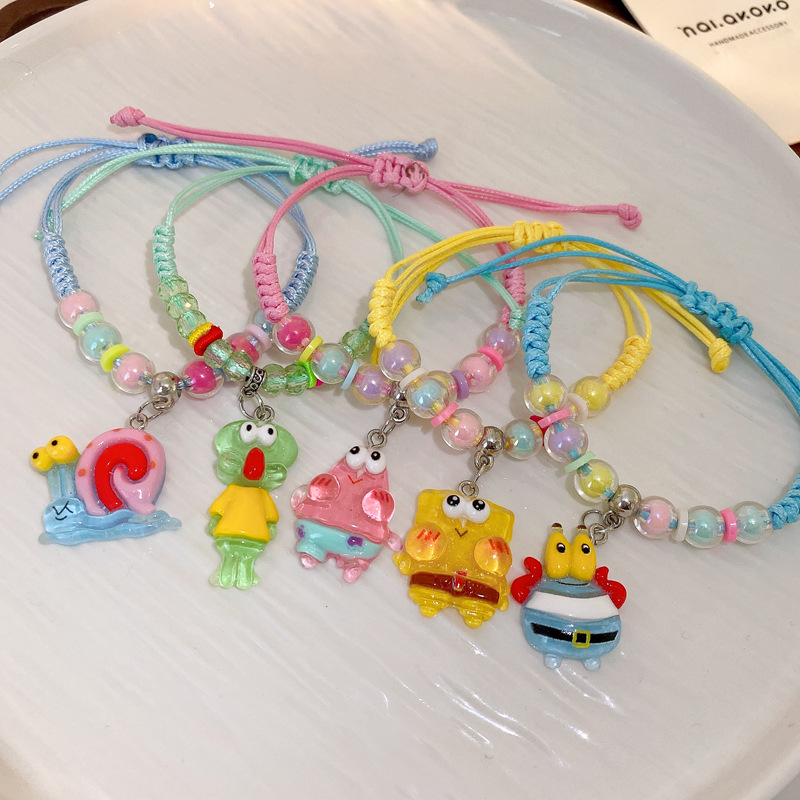 DREJEW Dopamine Cute Cartoon Spongebob Braided Rope Bracelet ...