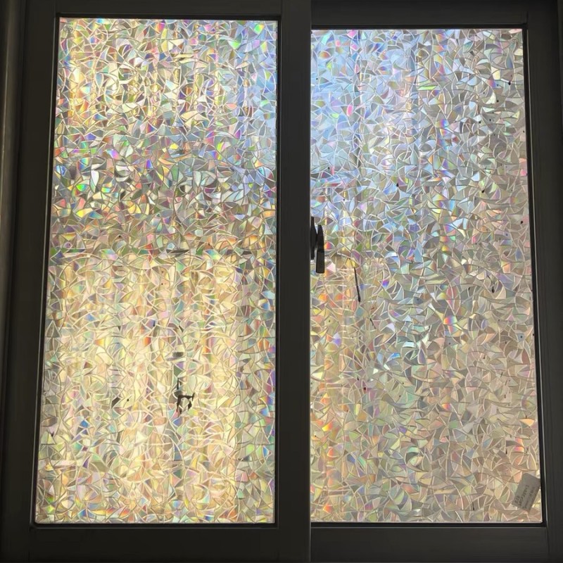 (3D Half Moon）Window Privacy Film and Stained Glass Window Stickers ...