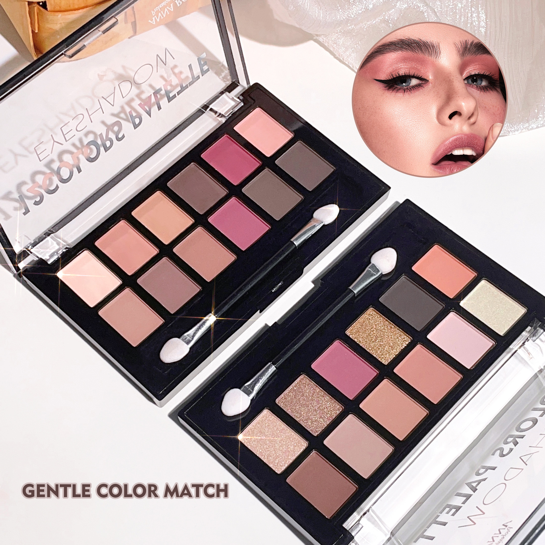 12-Color Eyeshadow Palette, Large Palette, Multi-Color Shimmer Matte ...