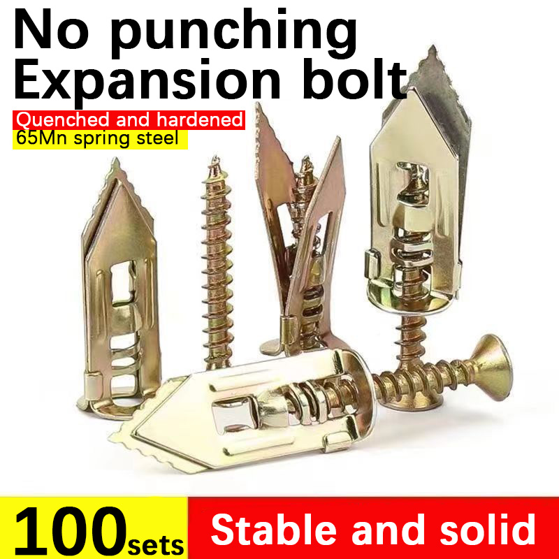 100 sets of plaster anchors, screws, woodworking screws, drilling ...