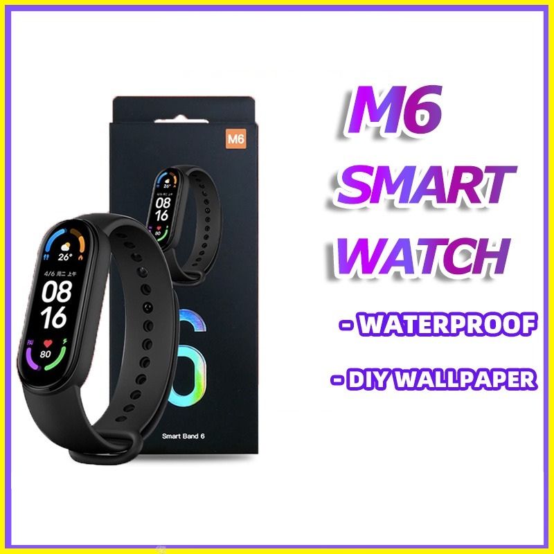 M6 Smart Watch Waterproof Fitness Tracker Jam Digital Smartwatch Bluetooth Jam Tangan Wanita ...