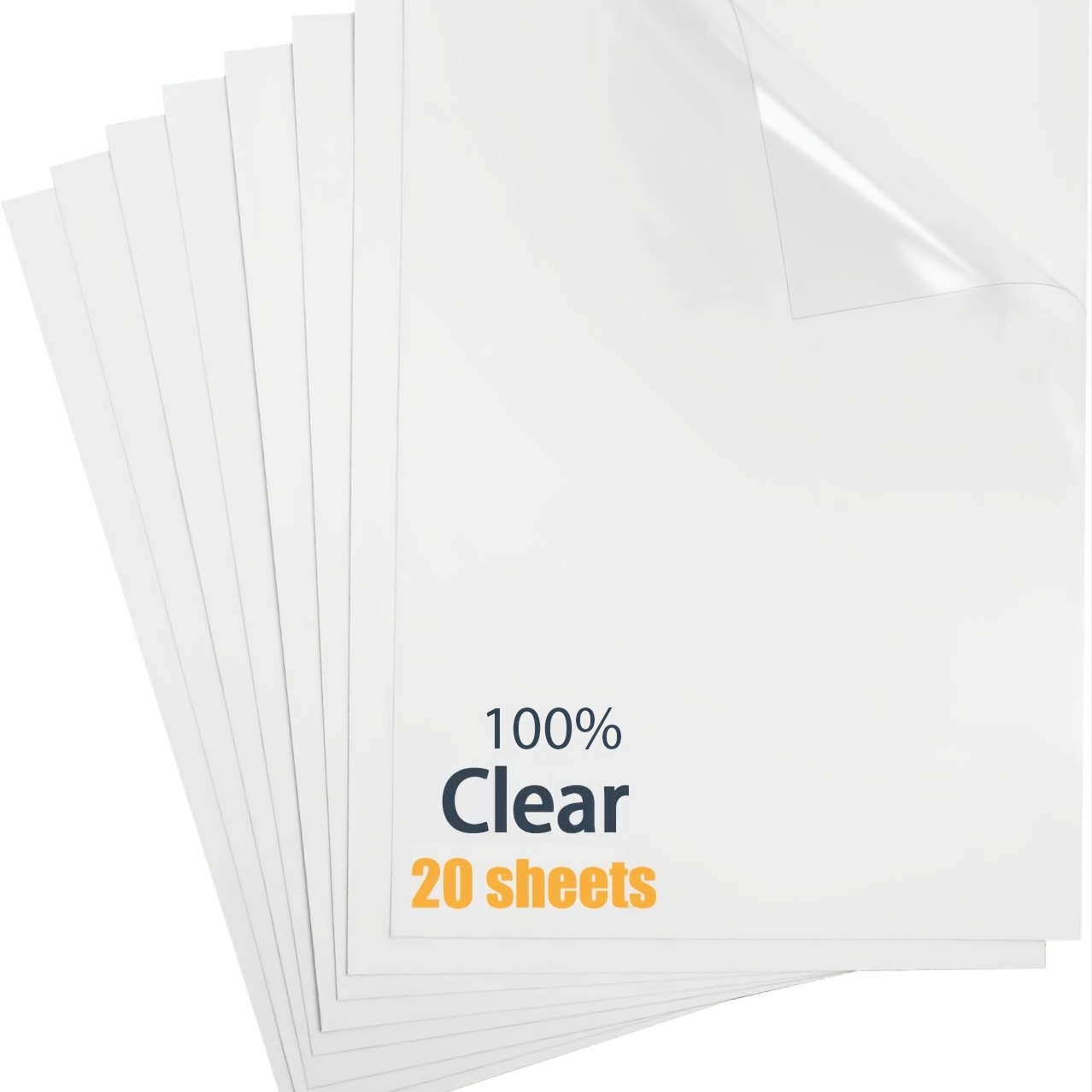 (20 Sheets) 100% Clear Sticker Paper for Inkjet Printer - Glossy 8.27 x ...