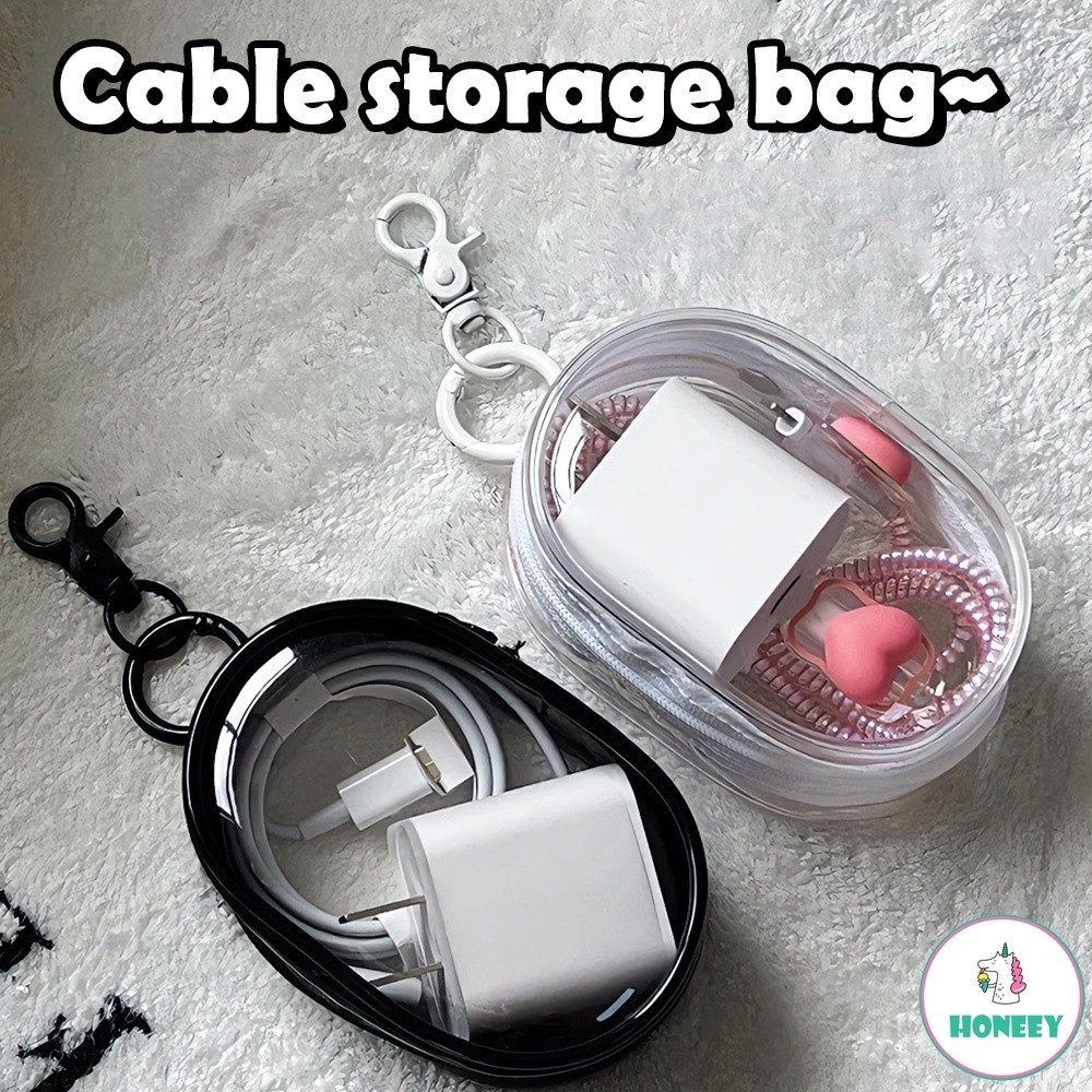 1pc Cable Storage Box Data Line Organizer Clear Bag Cable Protective ...