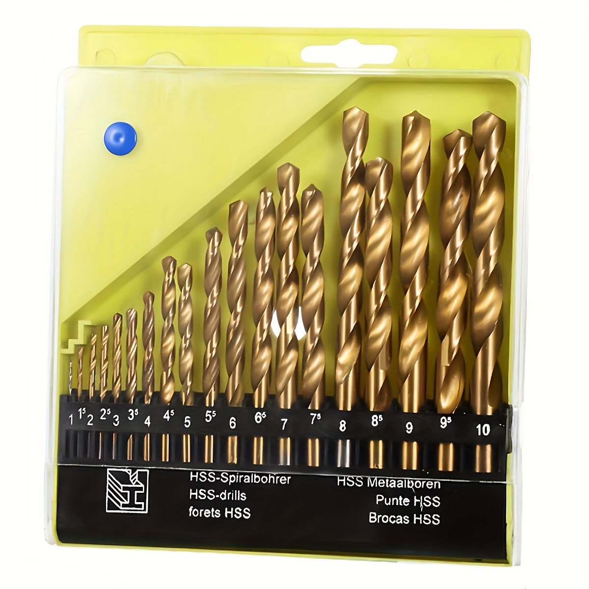 19pcs M35 Cobalt Round Straight Handle Metric Drill bit Set 1mm-10mm ...
