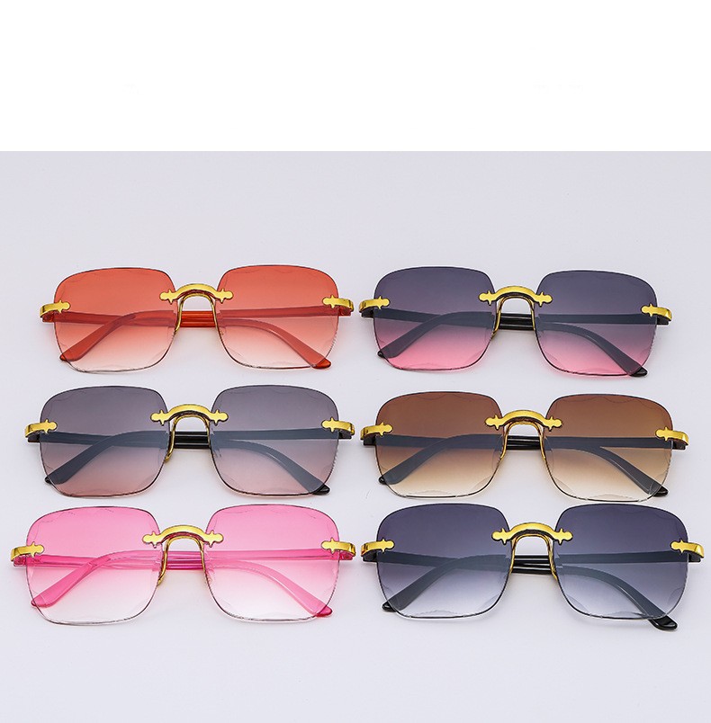 2574 New Style European American Frameless Sunglasses Fashion Trendy ...