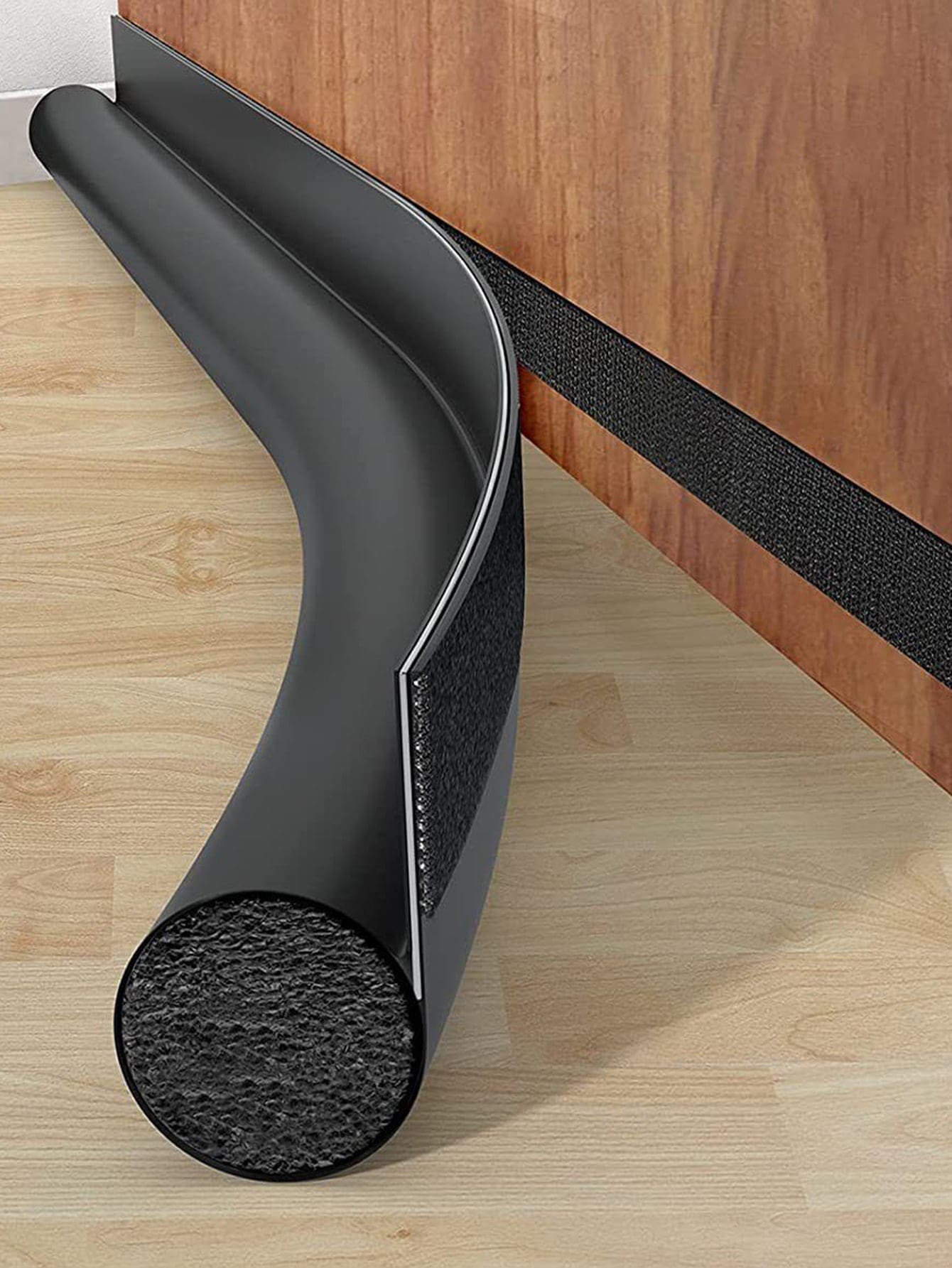 Black Leather Velcro Door Seal Strips - 3-Section Warmth, Windproof ...