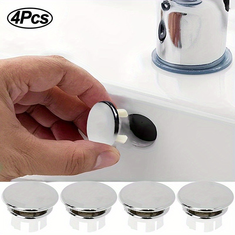 4-Pack Sink Overflow Hole Cover – Durable, Easy-Install Plastic Rings ...