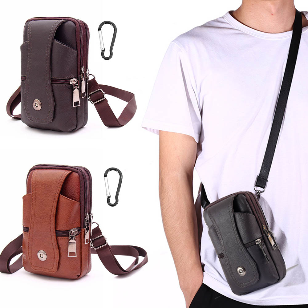 Protable MINI Shoulder Bag for Men Genuine Cow Leather Crossbody Phone ...
