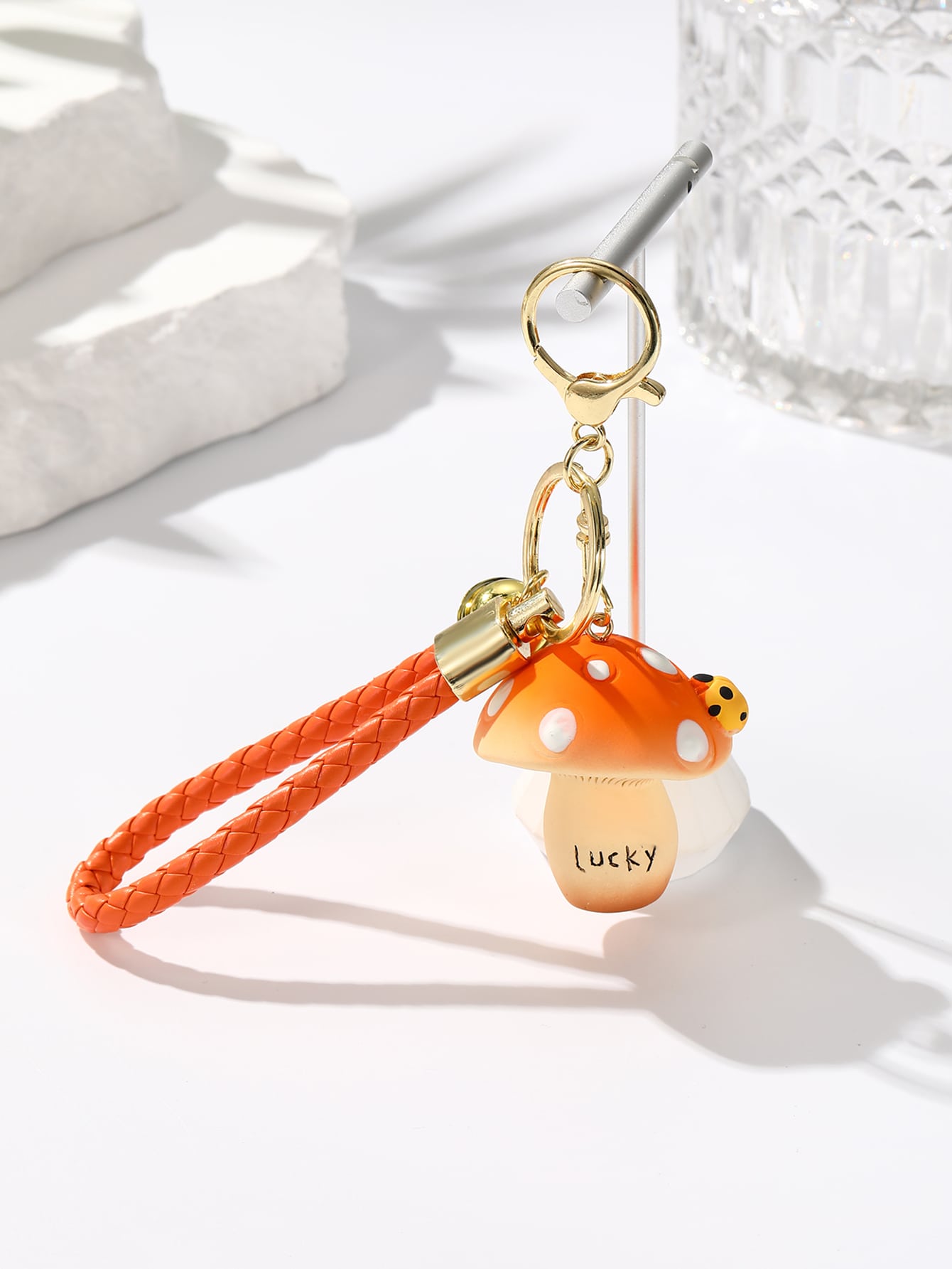 Creative Resin Luminous Cute Little Mushroom Keychain Pendant Cute ...