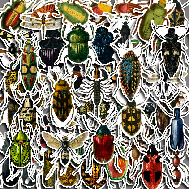 60pcs Retro Insects Stickers Diy Computer Laptop Washi Scrapbooking ...