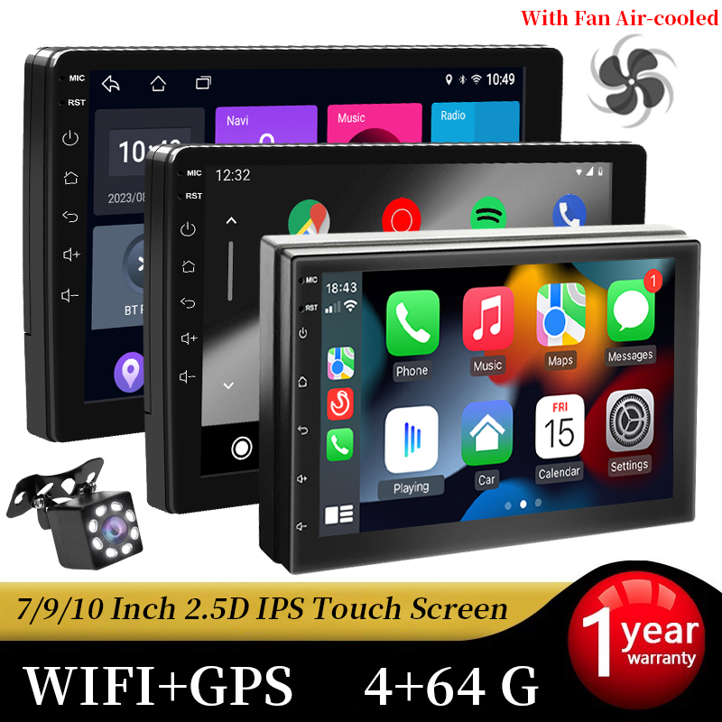 7/9/10 Inch Android Car Stereo Radio Player 2 Din Wireless Carplay ...