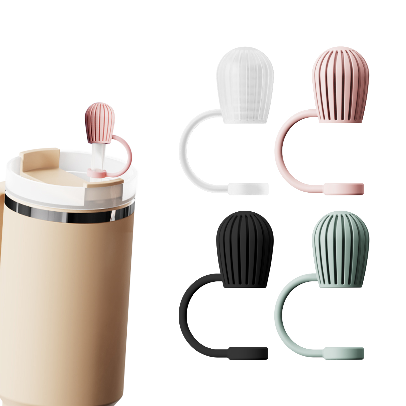 Silicone Balloon Straw Caps, Reusable Straw Dust Plugs, Straw ...