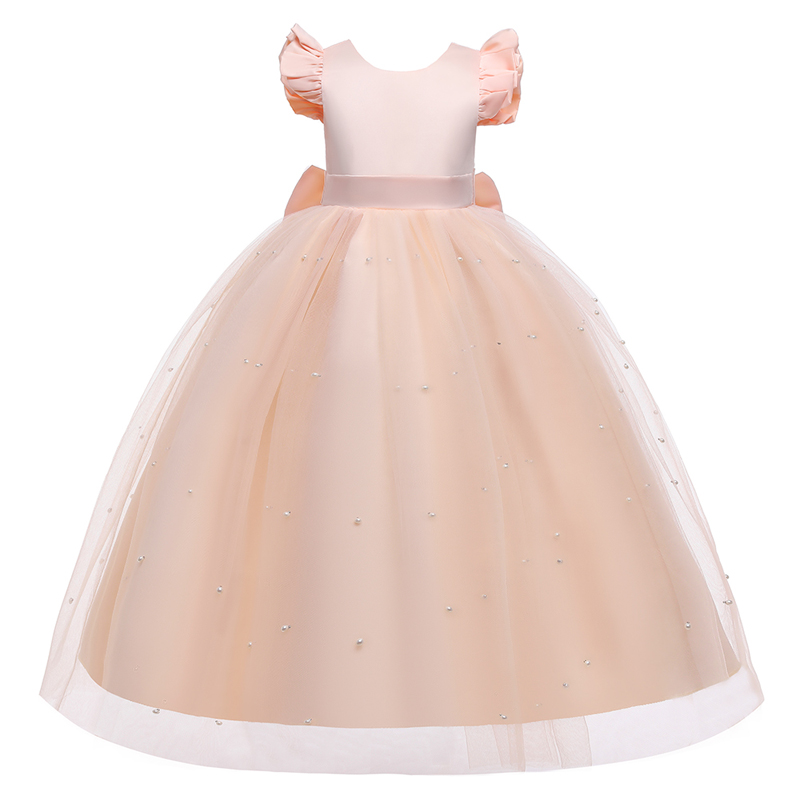 Pageant Backless Kids Long Bridesmaid Dress For Girls Children Costume ...