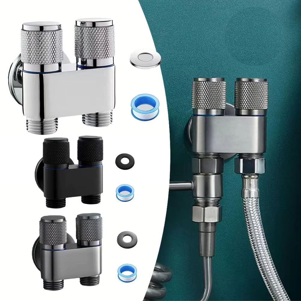 Double Outlet Washing Machine Faucet Angle Valve One In and Two Out ...