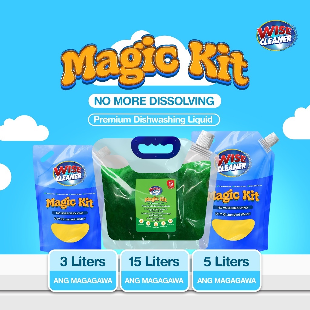 MAGIC KIT Premium Dishwashing Liquid Kit | DIY Instakit Wise Cleaner 3L ...