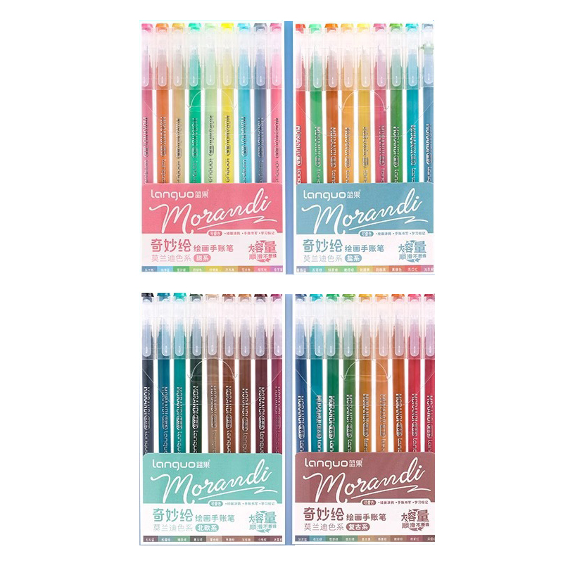 Molandi 9 color hand book set pen girl heart color small fresh 0.5mm ...