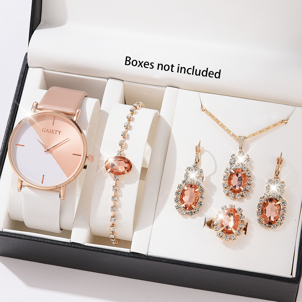 6 Pcs Fashion Women's Watch Color Block Watch Women's Watch Accessories ...