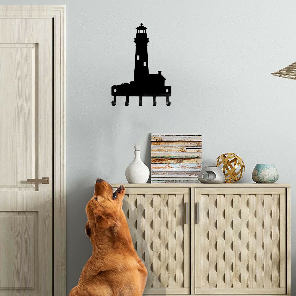 Lighthouse Key Rack Hanger Wall Mounted Hook Up Medals and Awards Coat ...