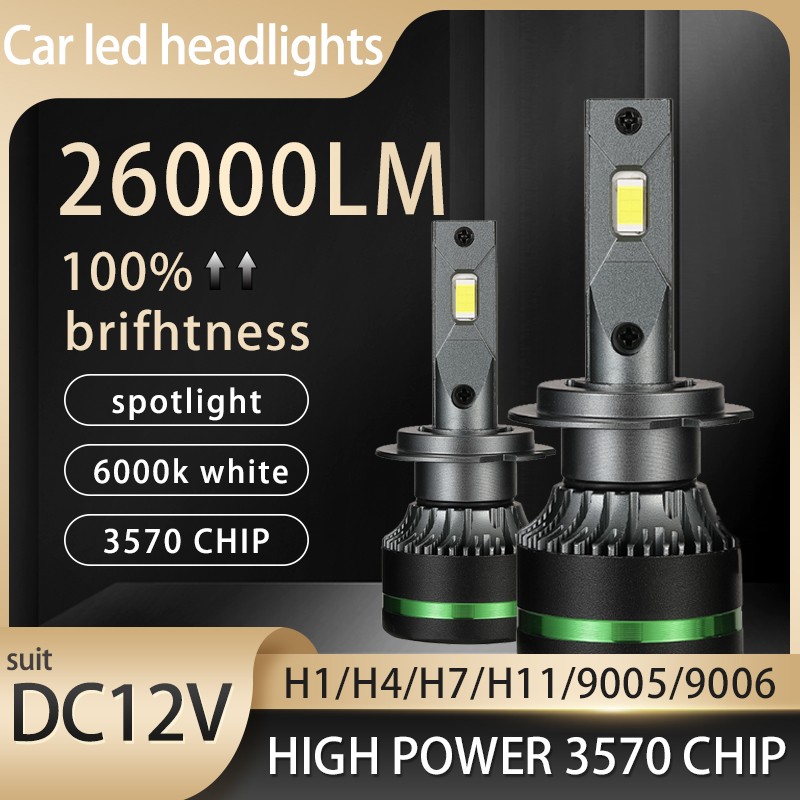 Car LED Headlight h7 h4 h11 Single Copper Tube 120w 3570 chip Super Bright 9005 9006 | Shopee ...