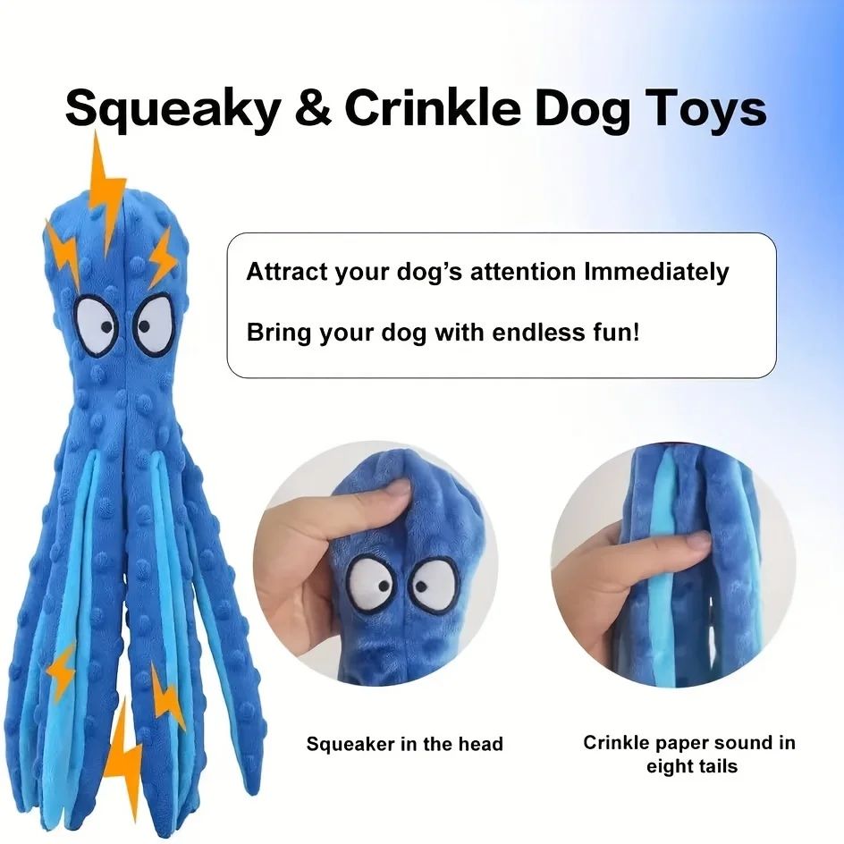 A stuffed octopus dog toy in an unlined cloth | Shopee Philippines