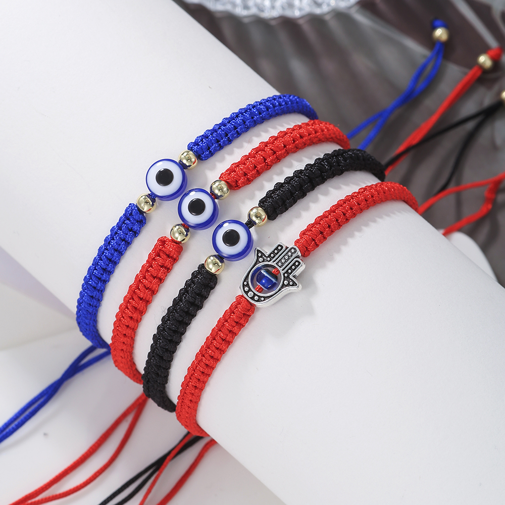 Unique Niche Design Evil Eye Bracelet Bracelet Blue Eyes Palm Braided ...