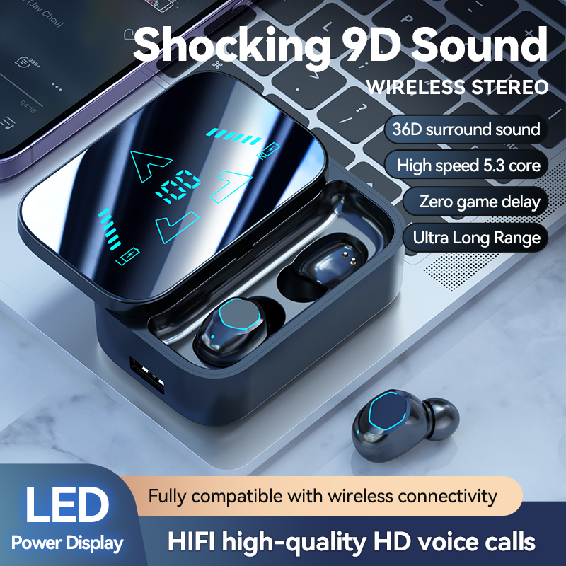 M48 earphone TWS wireless headphone low latency Subwoofer | Shopee ...
