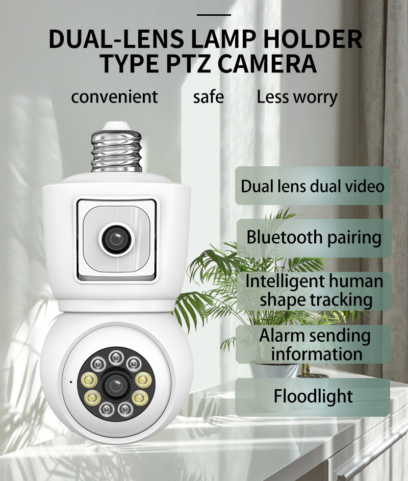HDBulb Camera, Dual-lens Monitor WiFi With Smart Smartphone View, Artificial Intelligence Motion ...