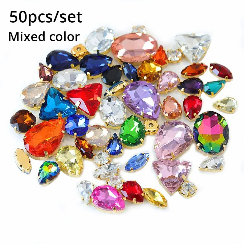 50pcs/Set Water Drop Claw Drill for Diy Wedding Dresses Shoes Multiple ...