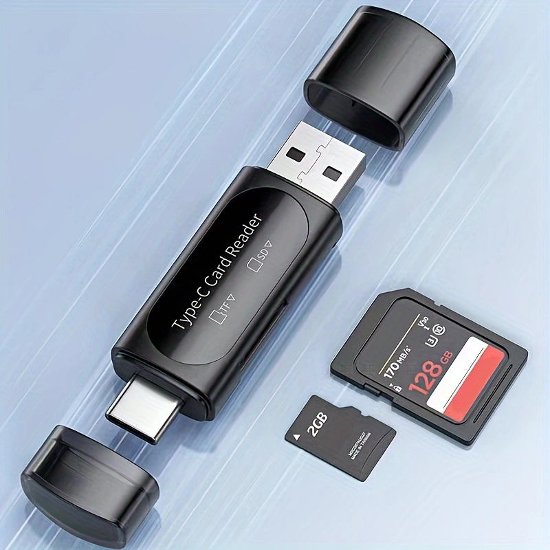 Type C Card Reader USB3.0 Dual Port TF SD Card Reader 5Gbps Data ...
