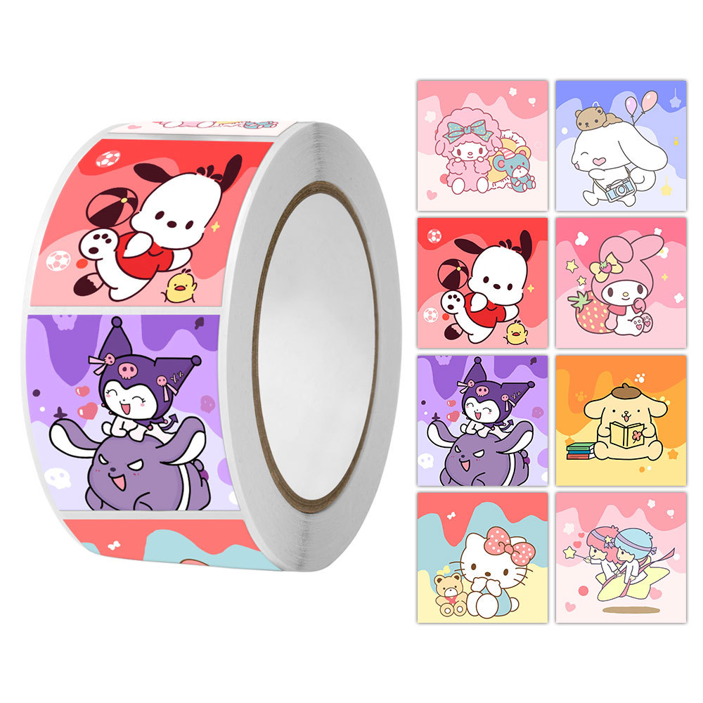 500 Stickers/Roll Cartoon Cute Stickers Gift Reward Stickers Sealing ...