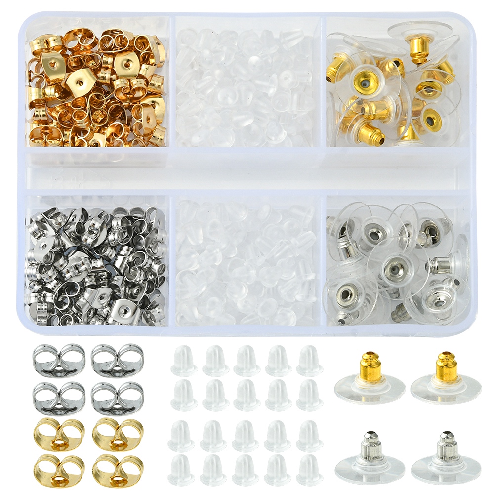 5 Style Brass & Plastic & 304 Stainless Steel Ear Nuts, Clutch Earring ...