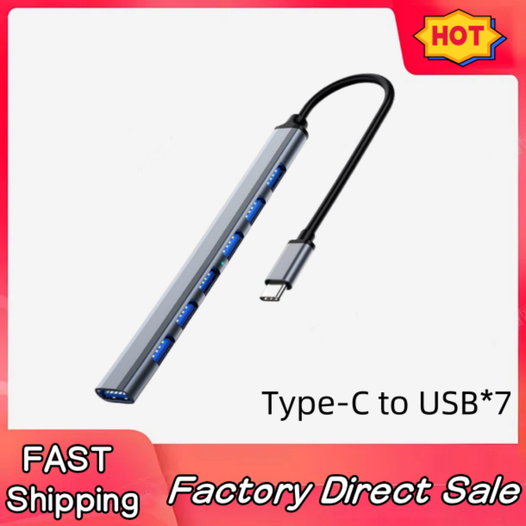 7 in 1 TypeC Hub 7 Port USB Hub Multi Splitter Adapter Hubs | Shopee ...