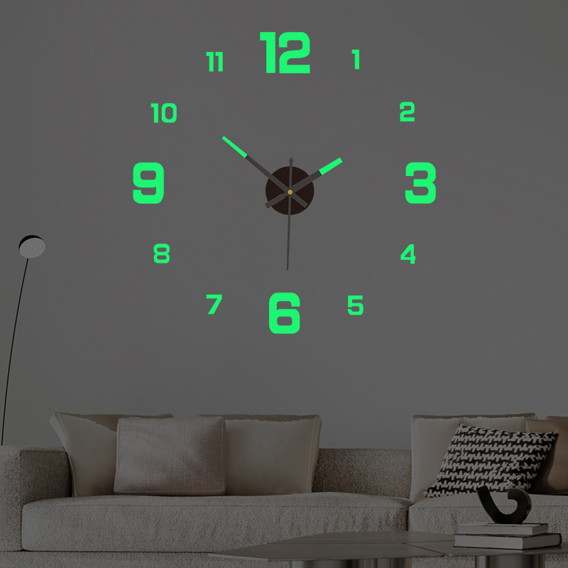 Simple Luminous Digital Clock European Style DIY Silent Wall Clock ...